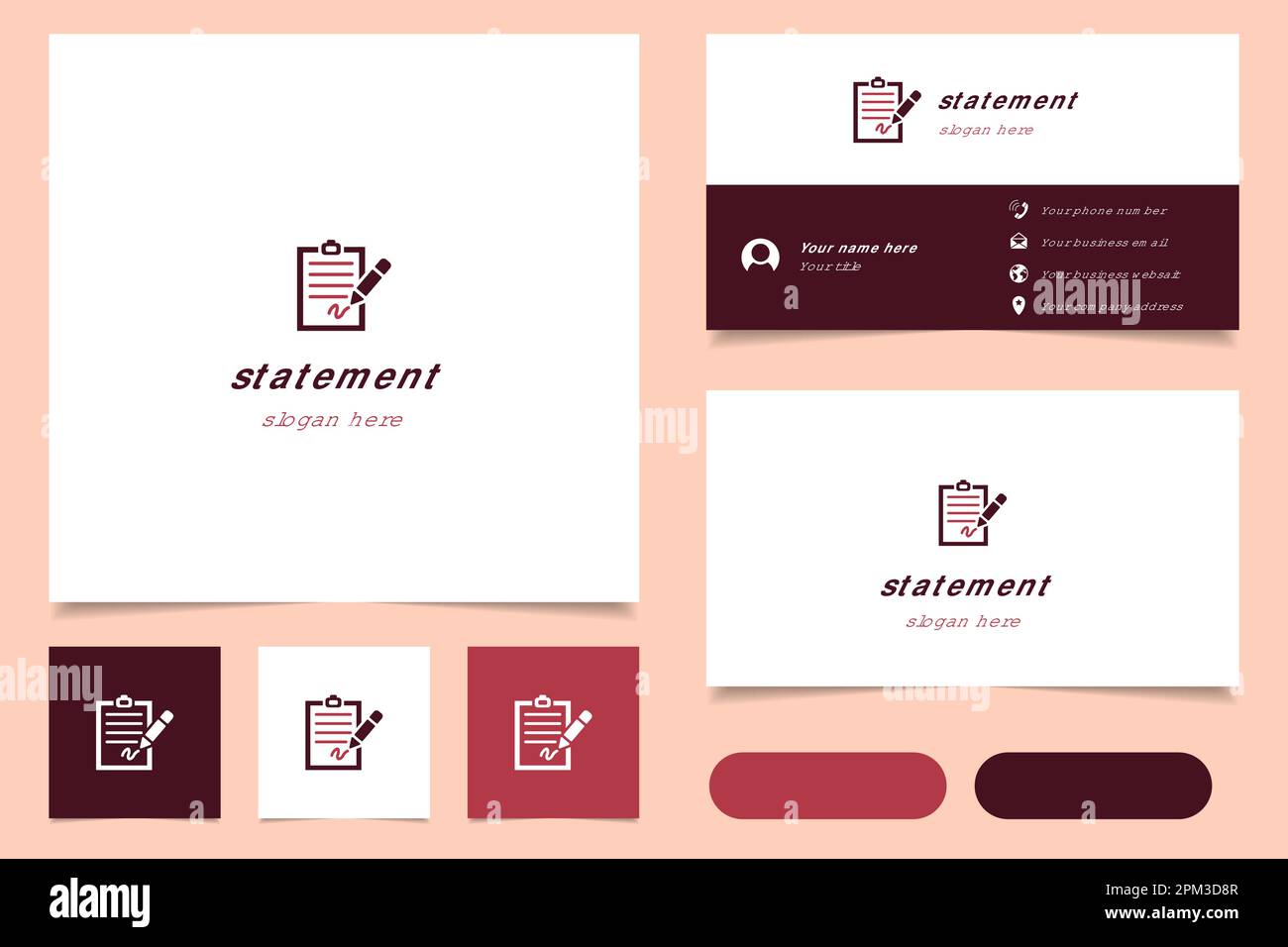 Statement logo design with editable slogan. Branding book and business ...