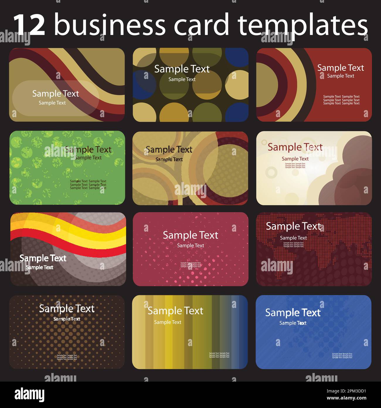 Set of colorful business cards Stock Vector Image & Art - Alamy