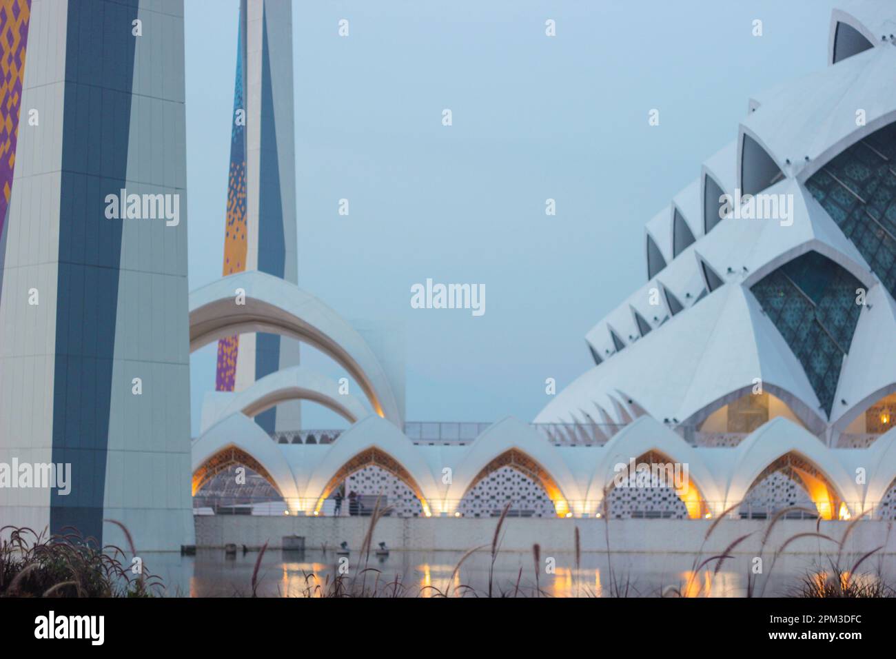 Landscape grand mosque of al jabbar with slightly cloudy skies in the ...