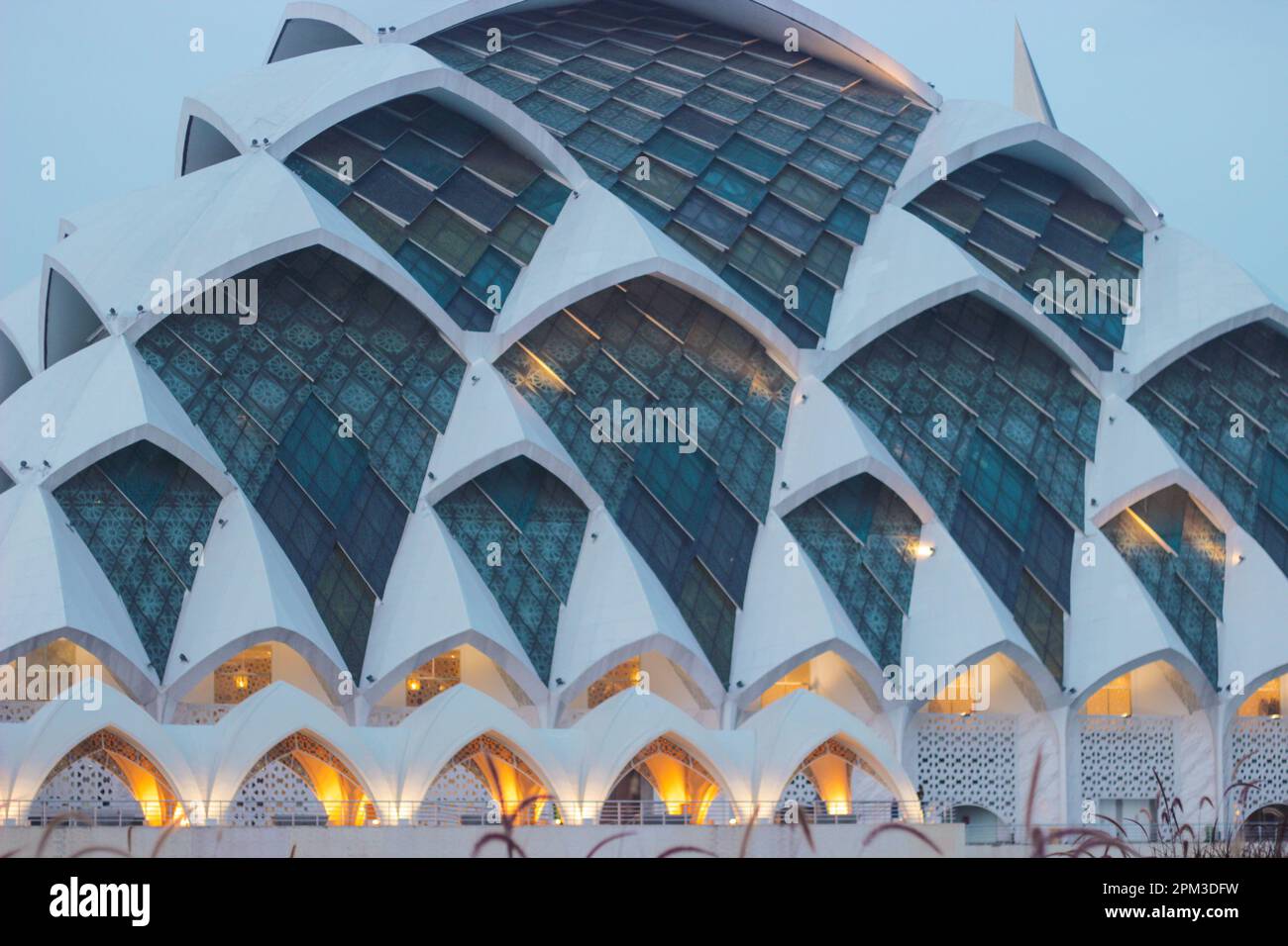 Landscape grand mosque of al jabbar with slightly cloudy skies in the ...
