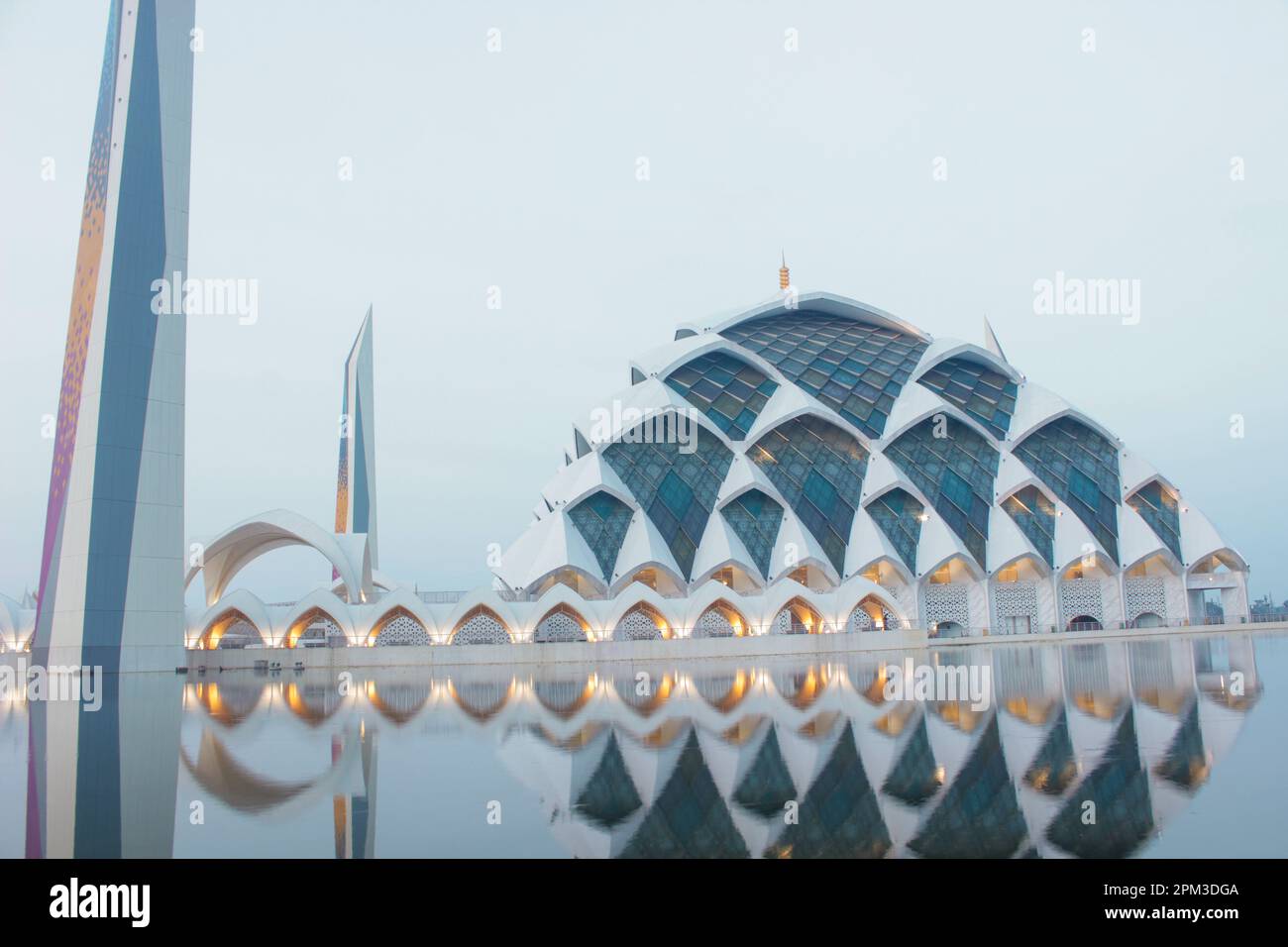 Landscape grand mosque of al jabbar with slightly cloudy skies in the ...