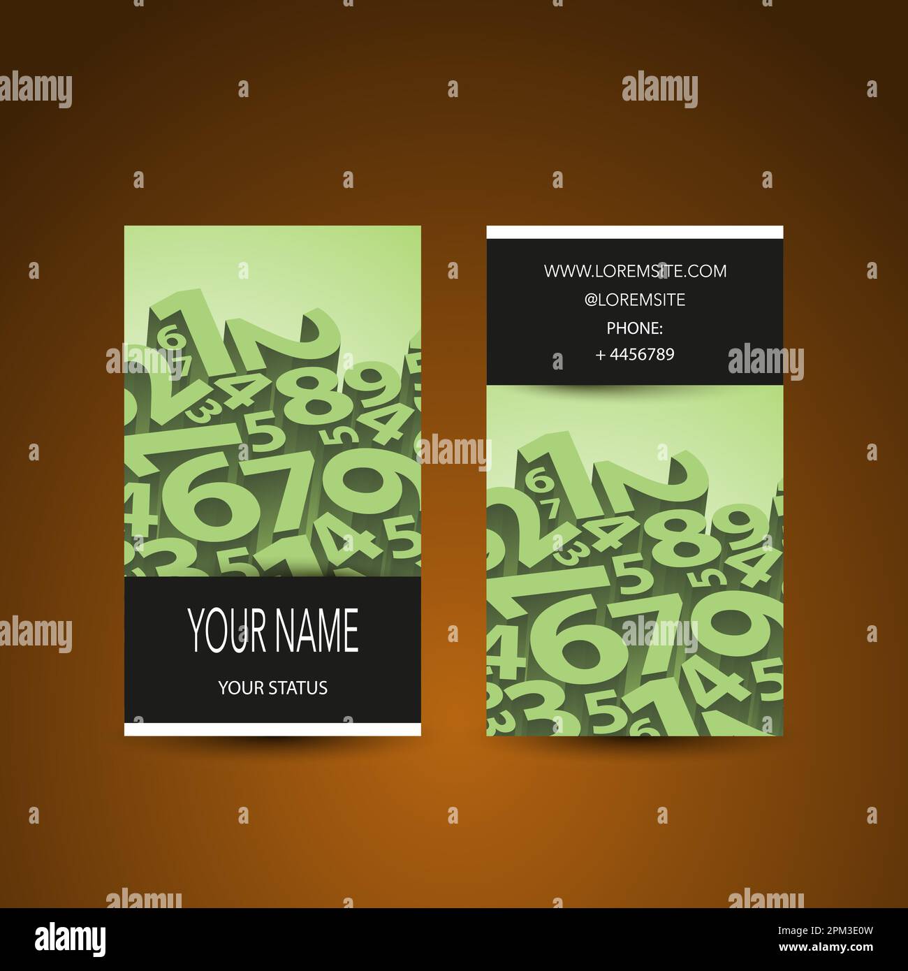 Business Card Design with 3D Numbers Stock Vector Image & Art - Alamy
