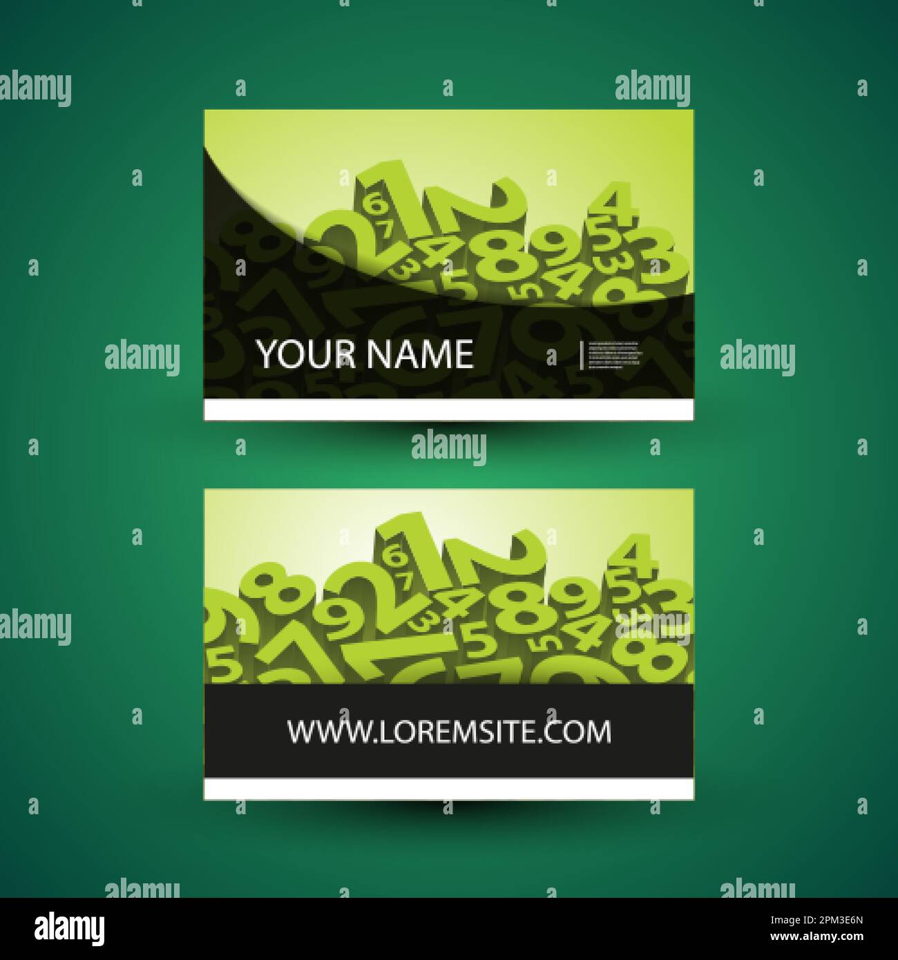 Business Card Design with 3D Numbers Stock Vector Image & Art - Alamy