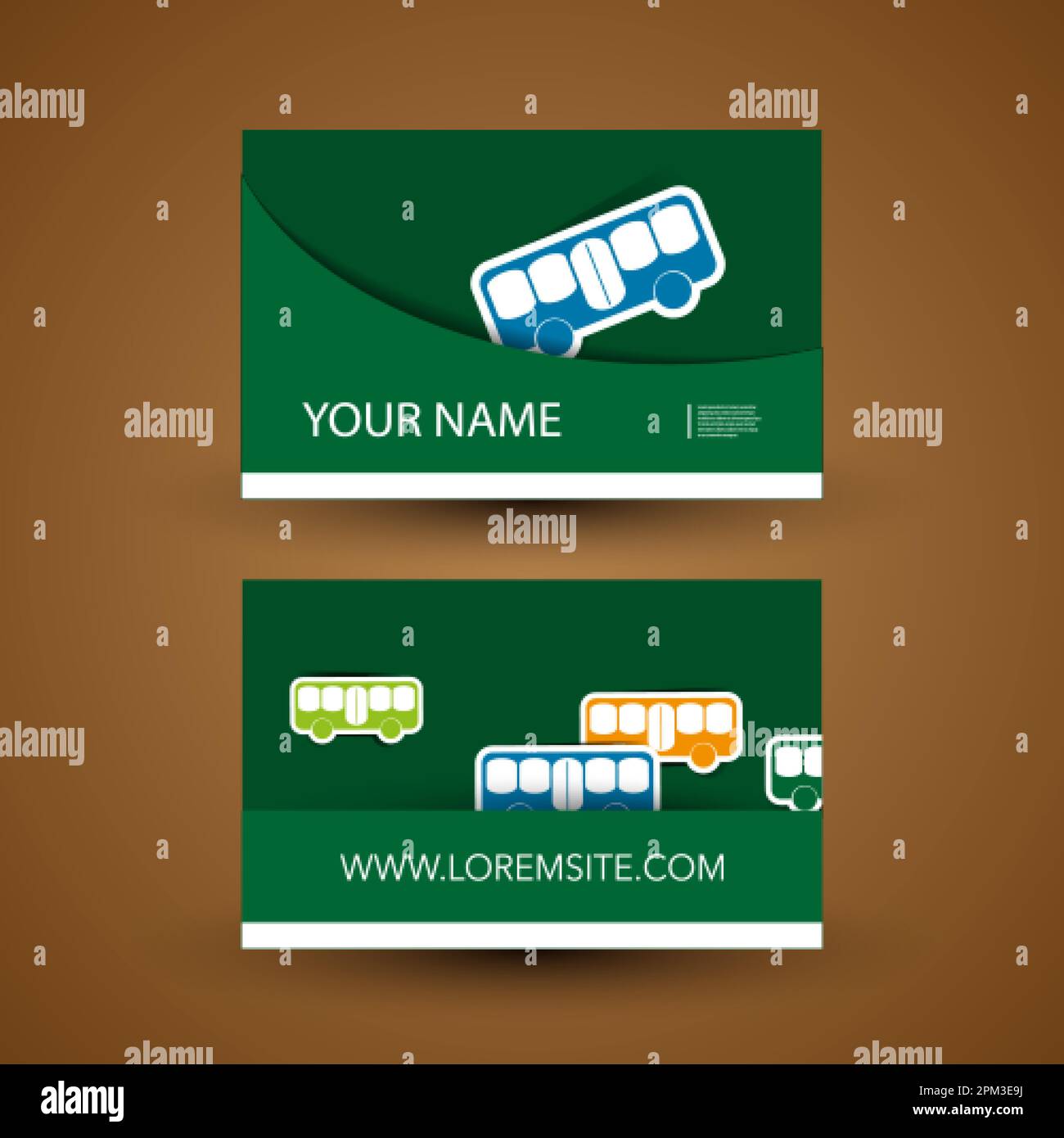 Business Card with Paper Cut Buses Stock Vector Image & Art - Alamy