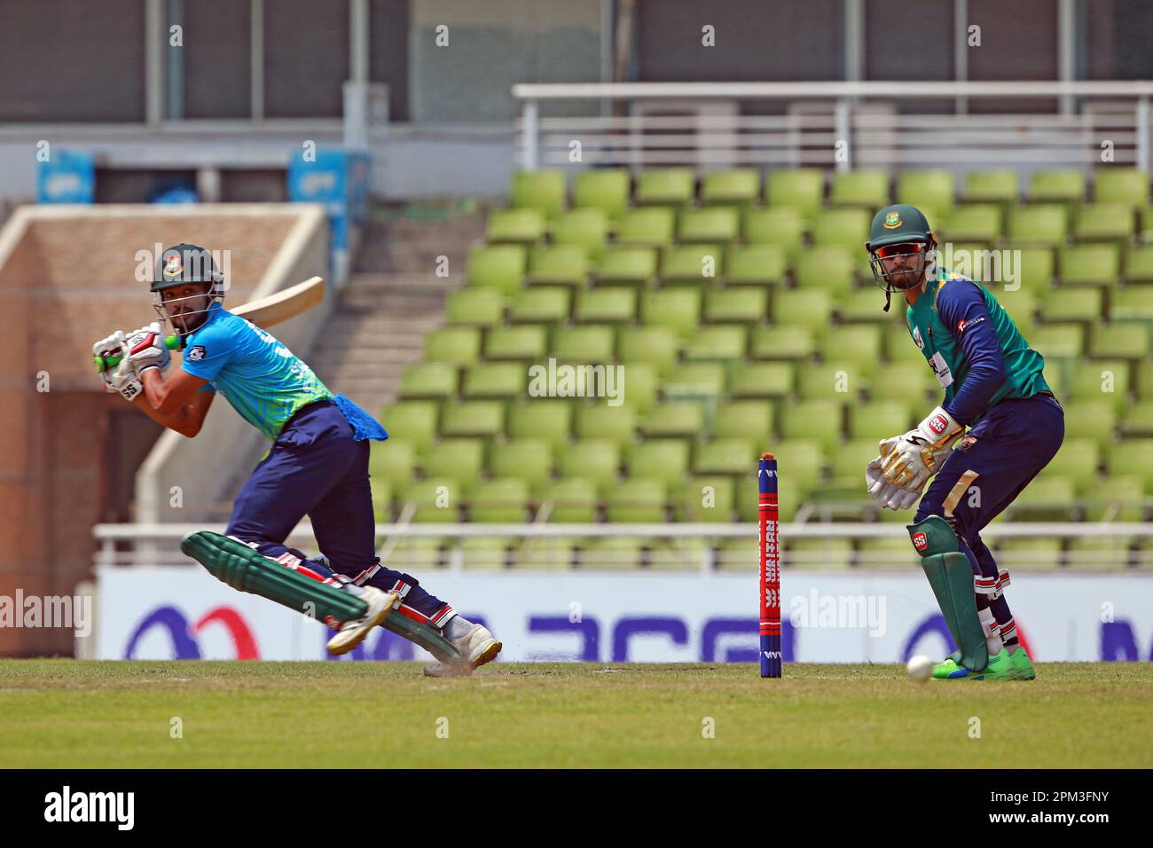 Nazmul Hasan Shanto bats during the Dhaka Premier Division Cricket ...