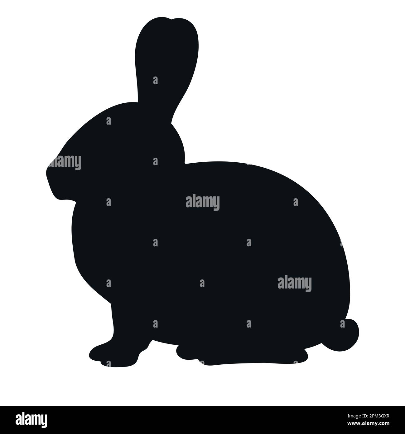 Vector hand drawn flat bunny rabbit silhouette Stock Vector Image & Art ...