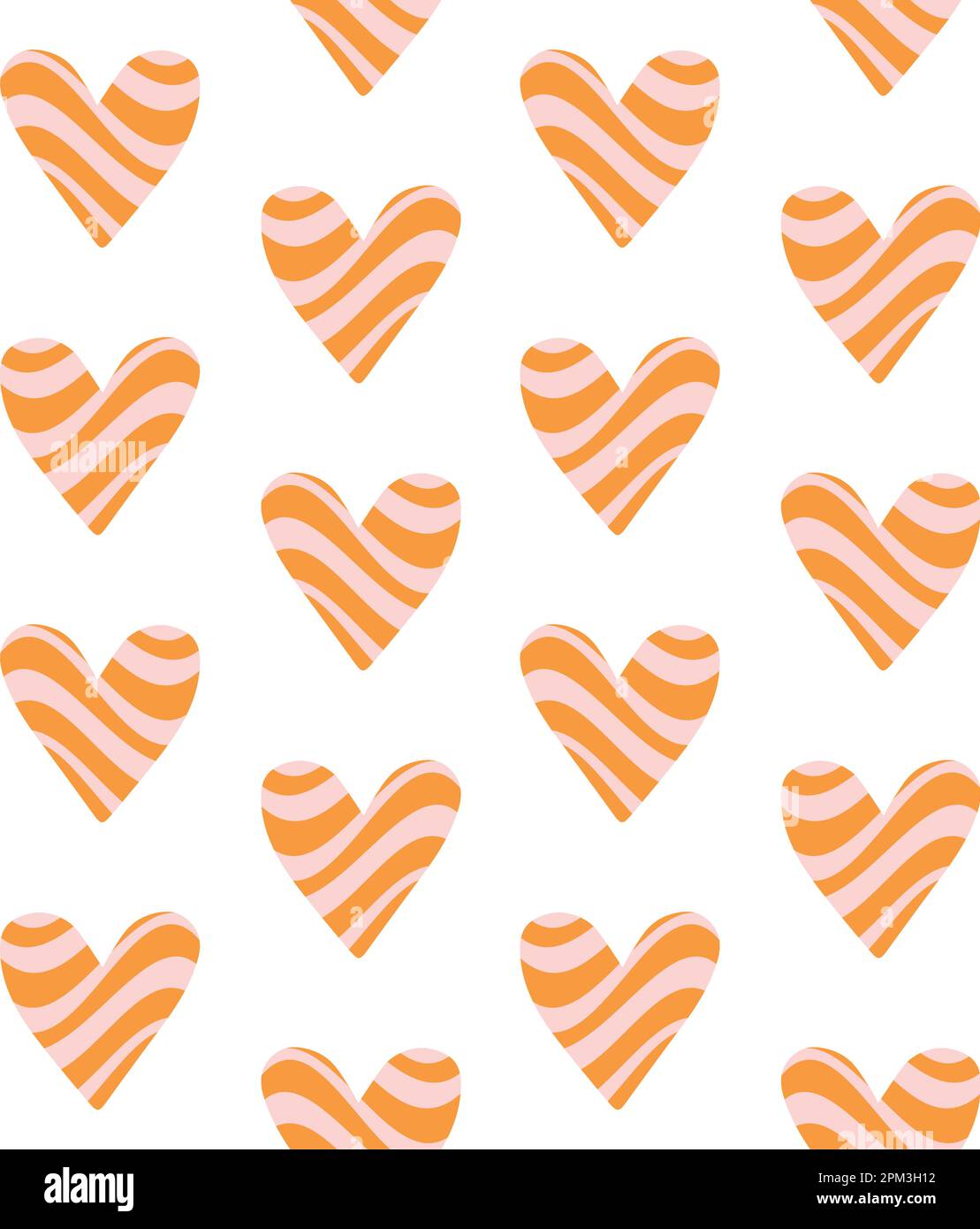 Vector seamless pattern of groovy striped heart Stock Vector Image ...