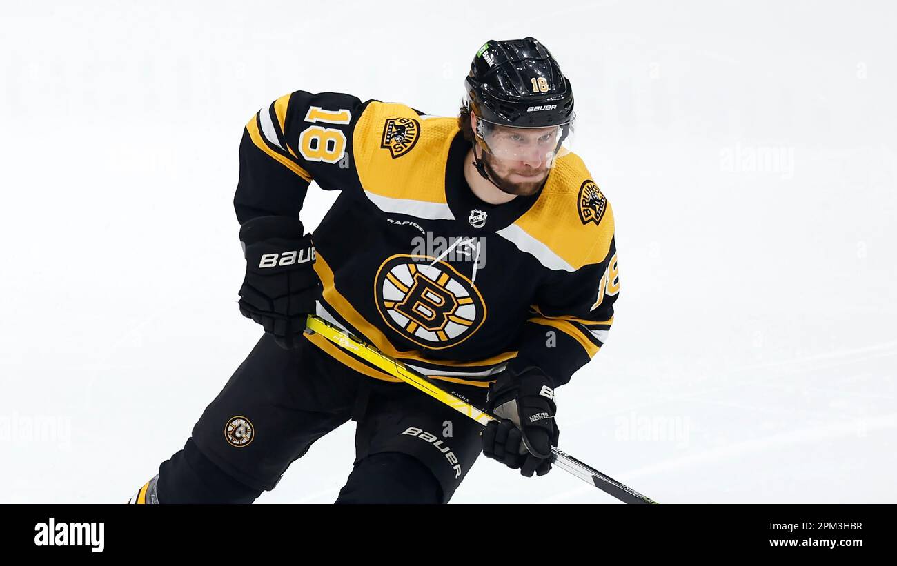 Boston Bruins' Pavel Zacha plays against the New Jersey Devils during ...