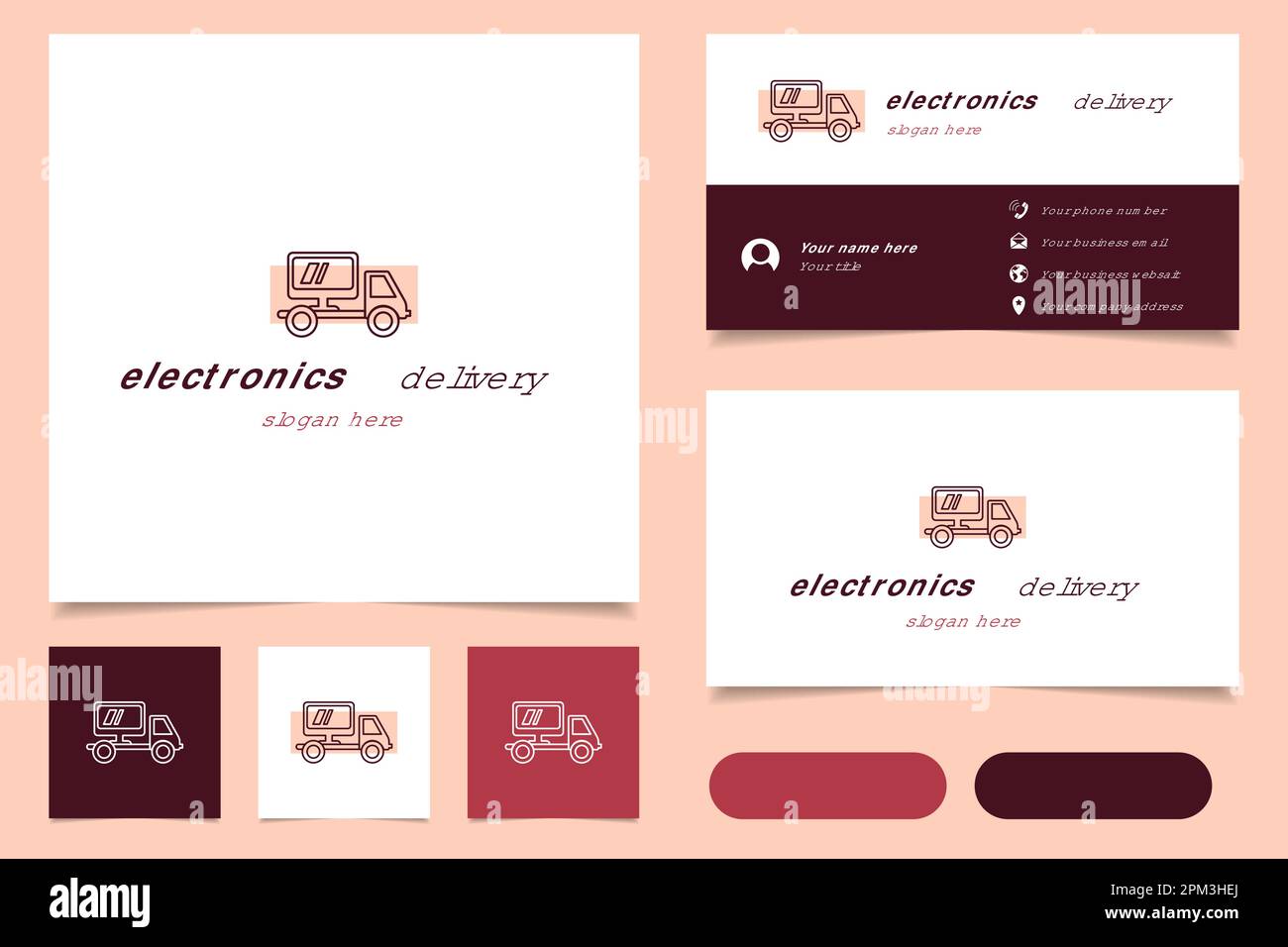 Electronics delivery logo design with editable slogan. Branding book ...