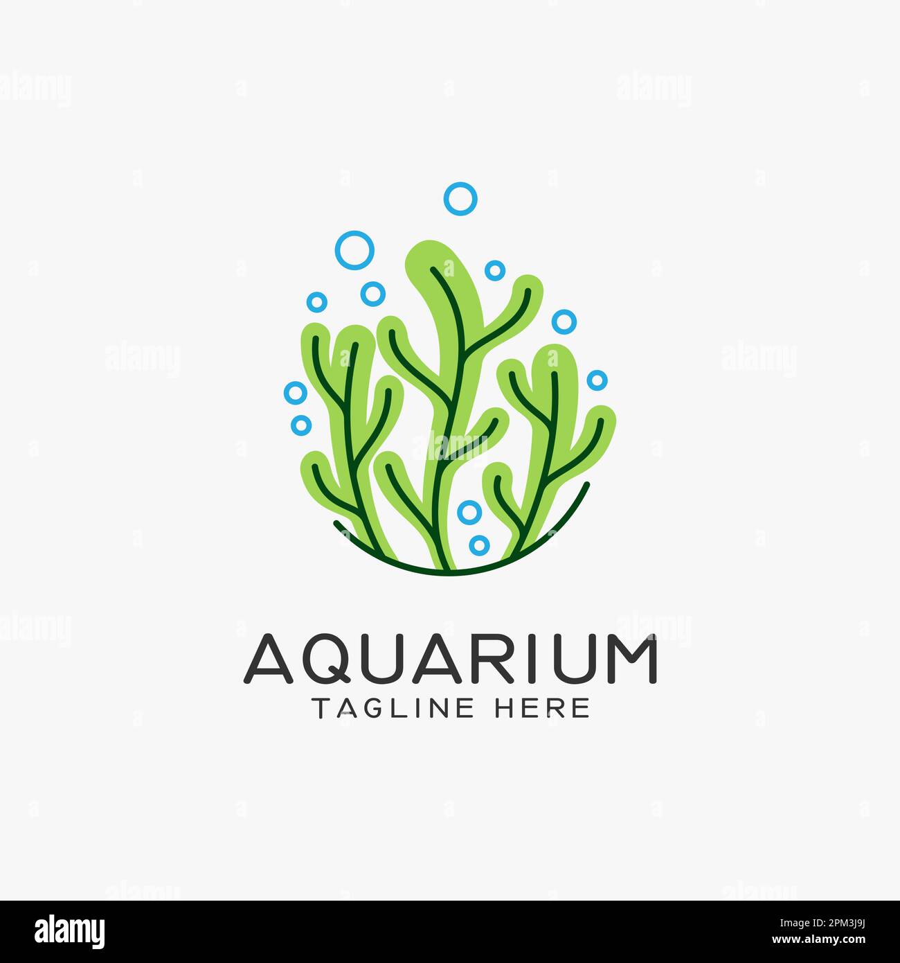 Aquarium logo design with seaweed lines Stock Vector Image & Art - Alamy