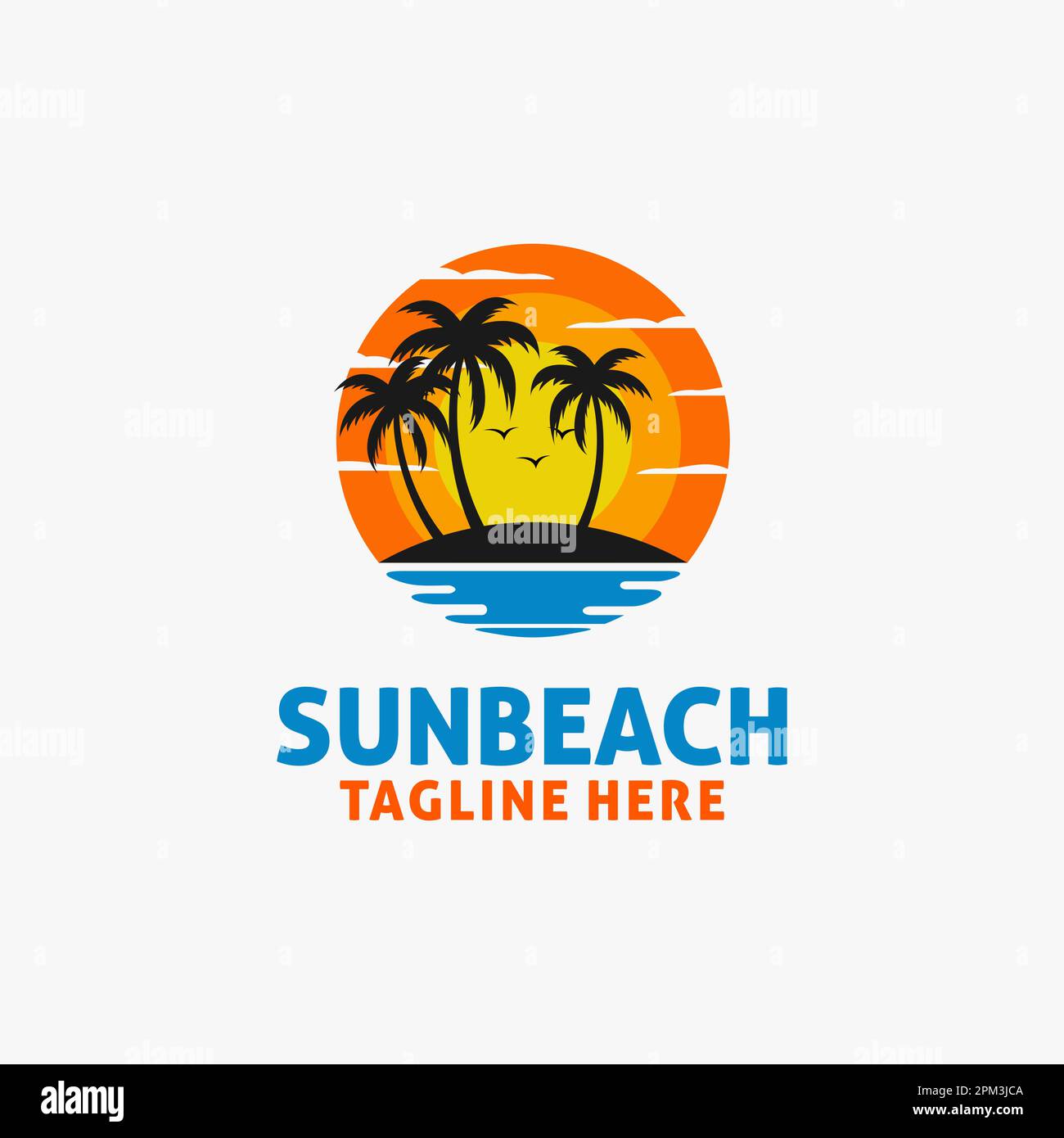 Palm beach vacation logo Stock Vector Images - Alamy
