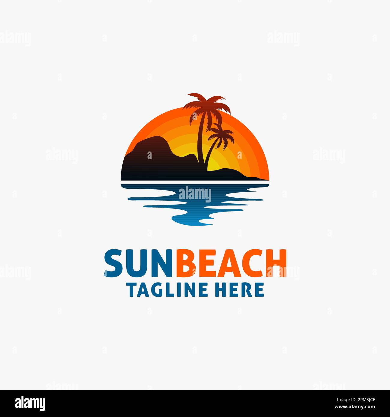 Beach sunset logo design Stock Vector Image & Art - Alamy