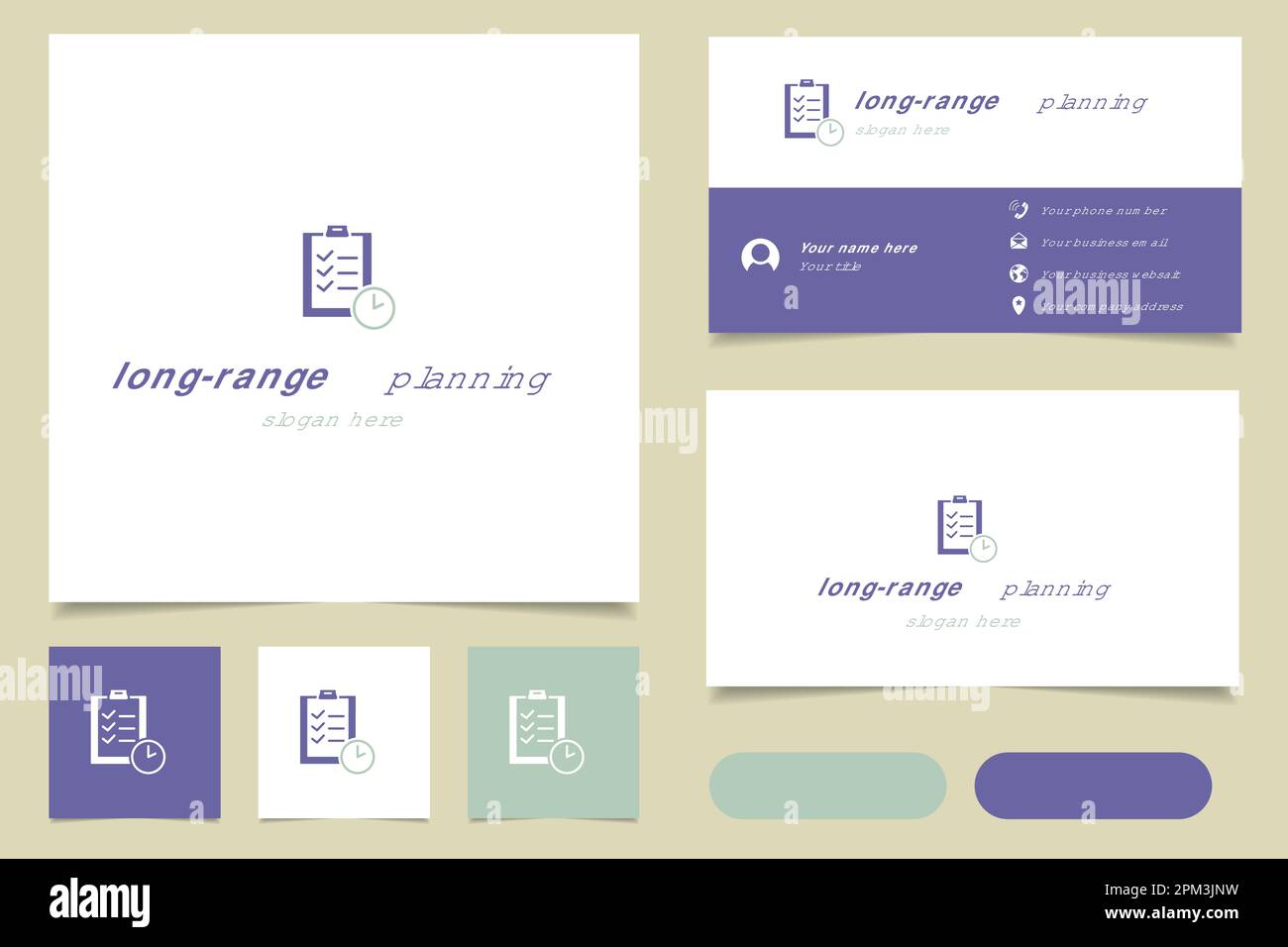 Long-range planning logo design with editable slogan. Branding book and ...