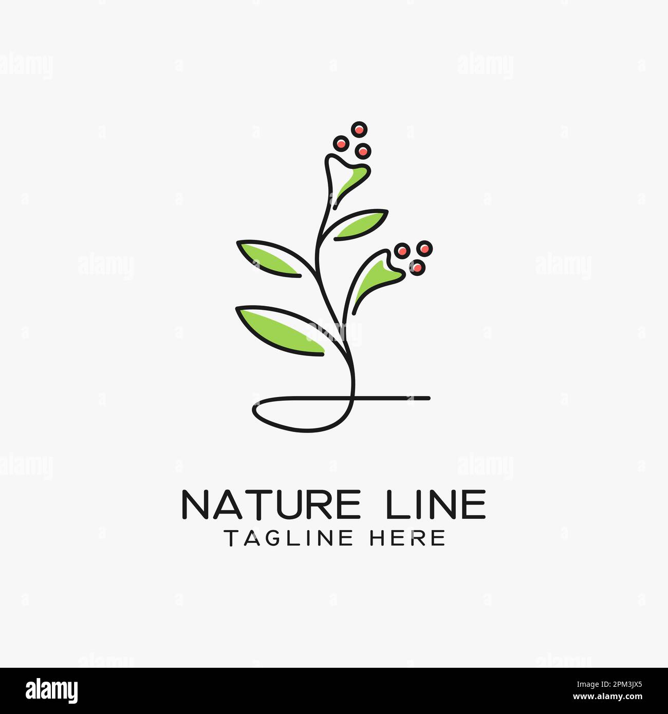 Nature line logo design Stock Vector Image & Art - Alamy