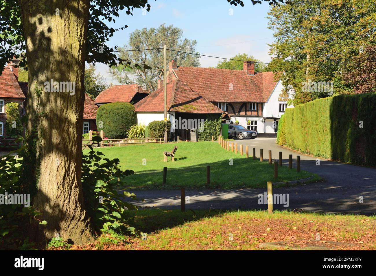 The Green Dragon public house in Alderbury, Wiltshire, seen from the ...