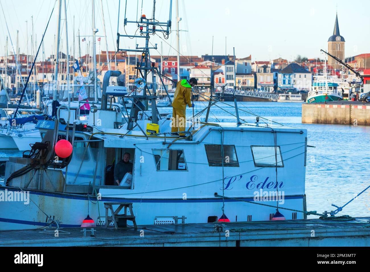 France, Vendee, Les Sables d'Olonne, Quai Rene Guine, the port, fishing ...