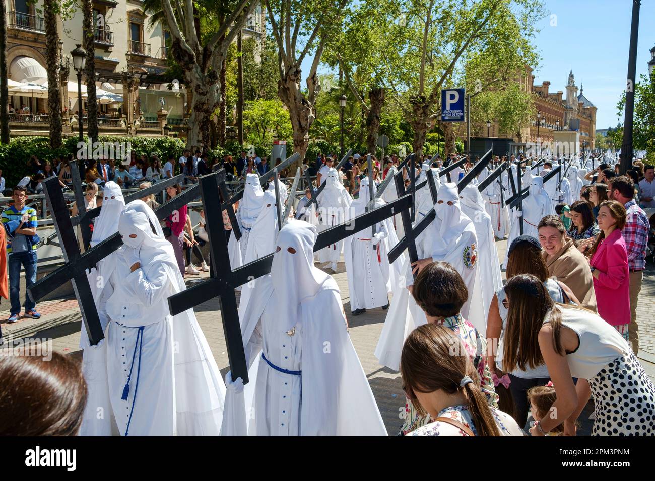 Seville Spain.Holy Week, Semana Santa. Penitents (Nazarenes) of the ...