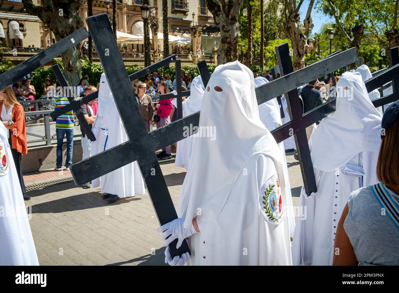 Seville Spain.Holy Week, Semana Santa. Penitents (Nazarenes) of the ...