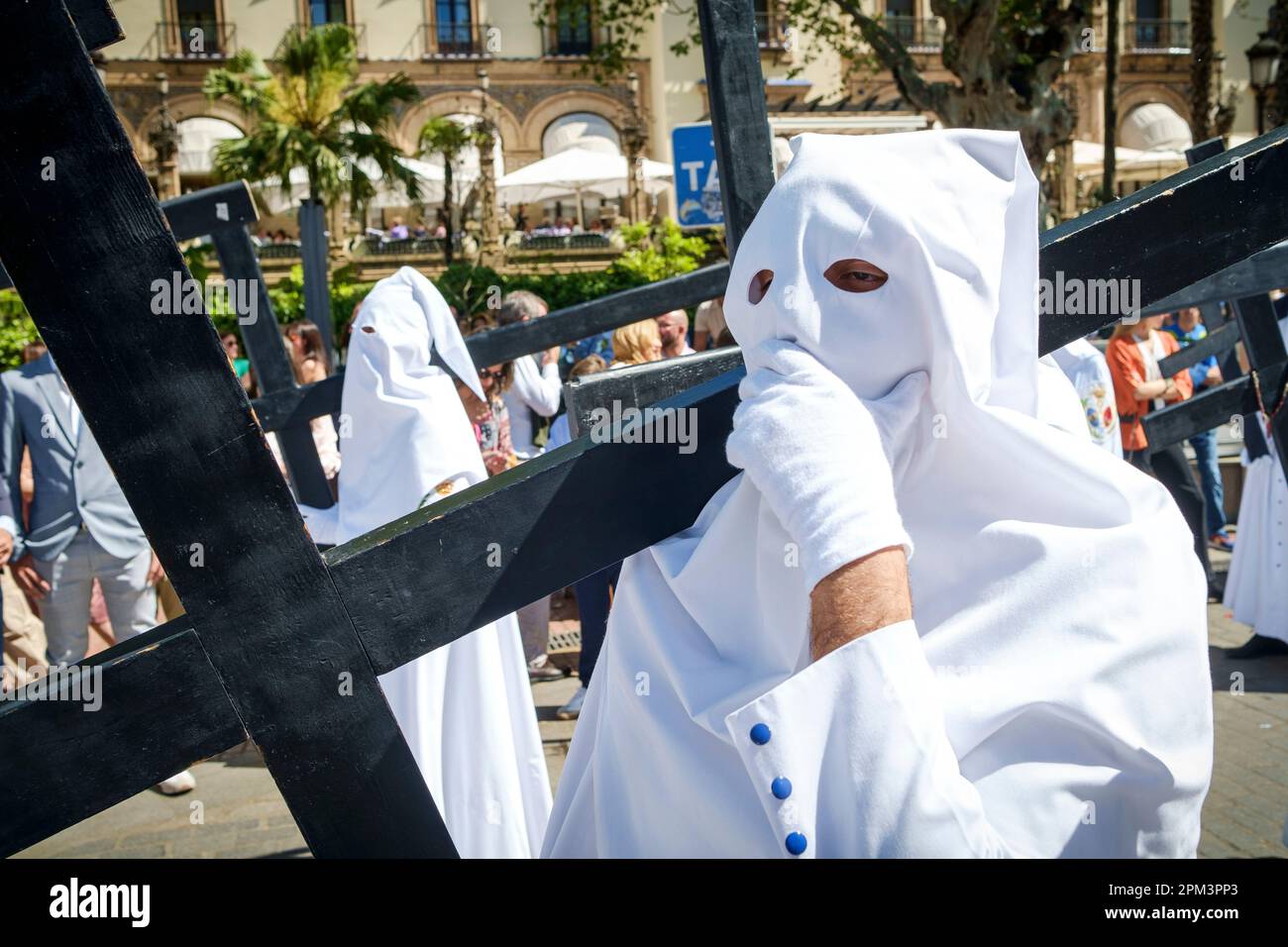 Seville Spain.Holy Week, Semana Santa. Penitents (Nazarenes) of the ...