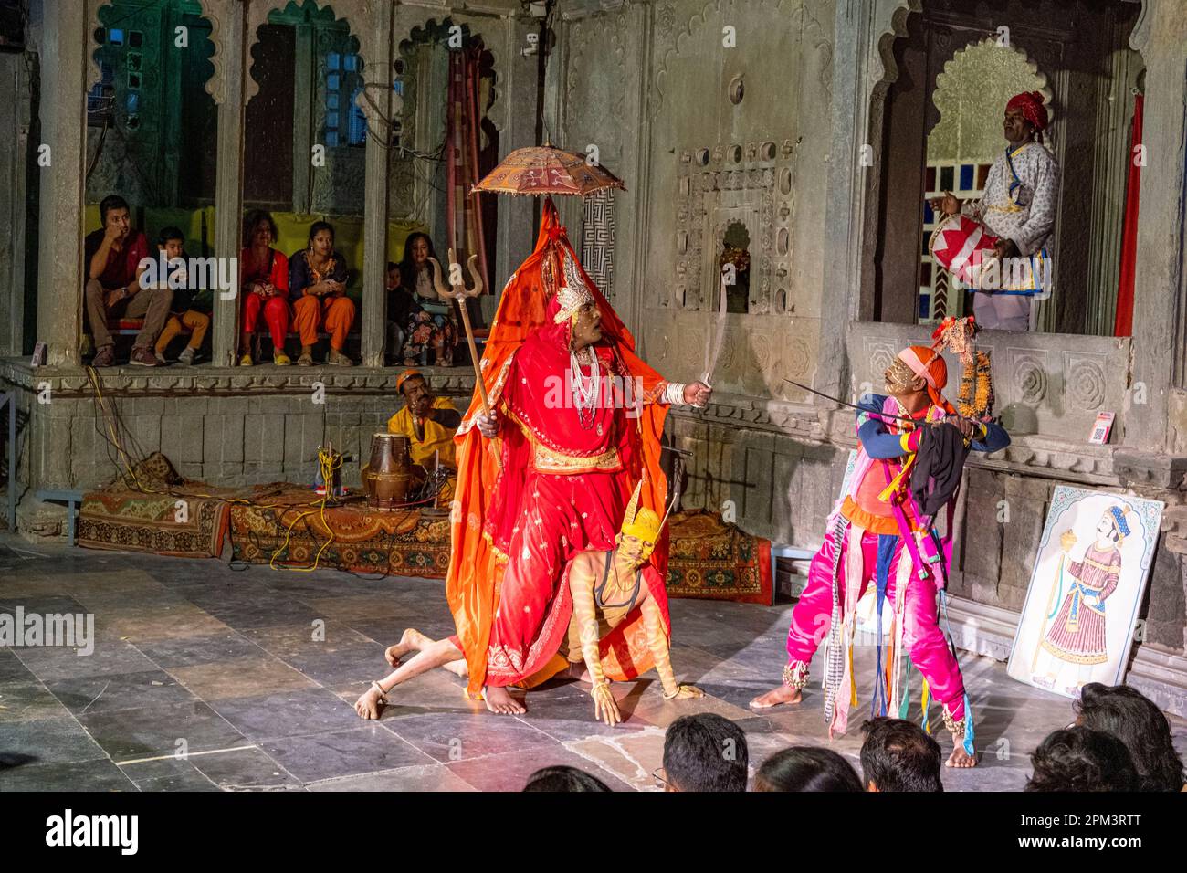 India, Rajasthan state, Udaipur, Bagore Ki Haveli, folk dances Stock ...