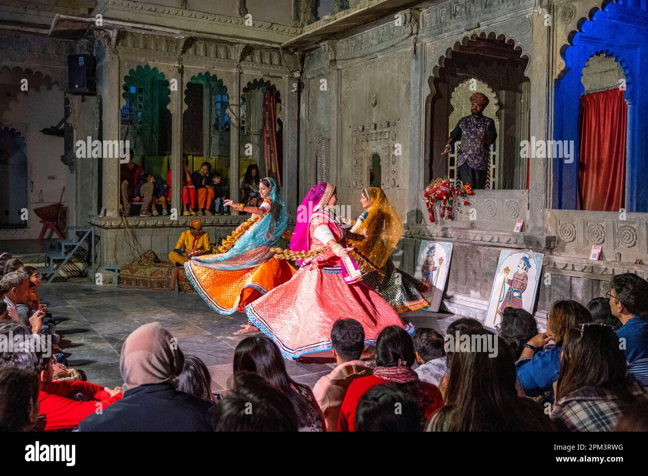 India, Rajasthan state, Udaipur, Bagore Ki Haveli, folk dances Stock ...