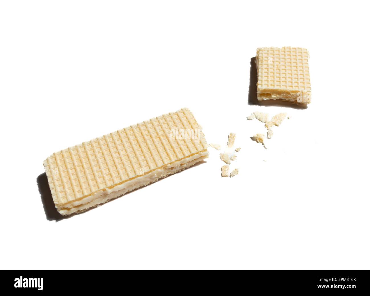 Cracked wafers isolated on white background, after some edits Stock ...