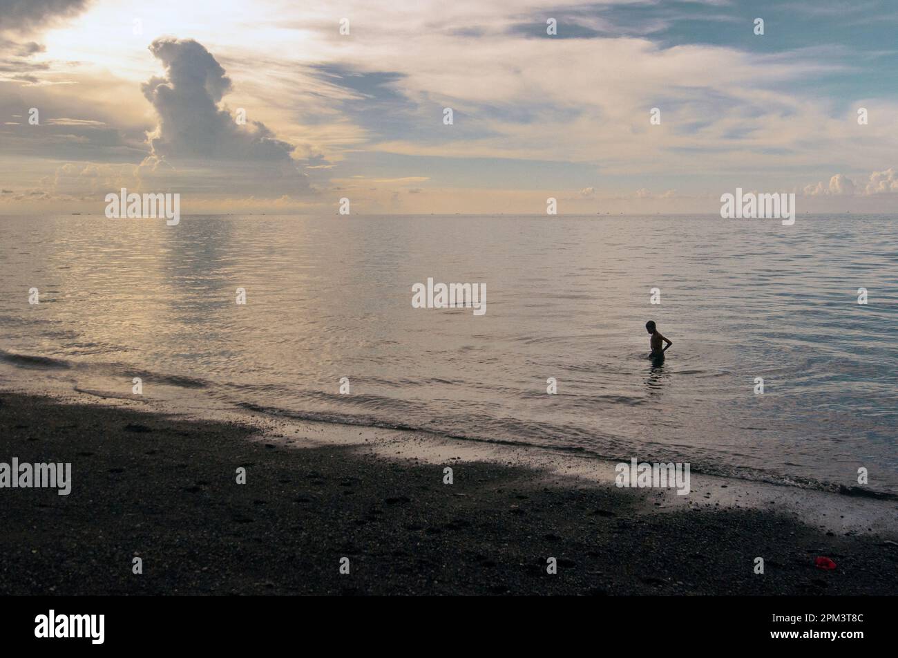 Polluted beaches of the northern part of the island of Bali, 24 March ...