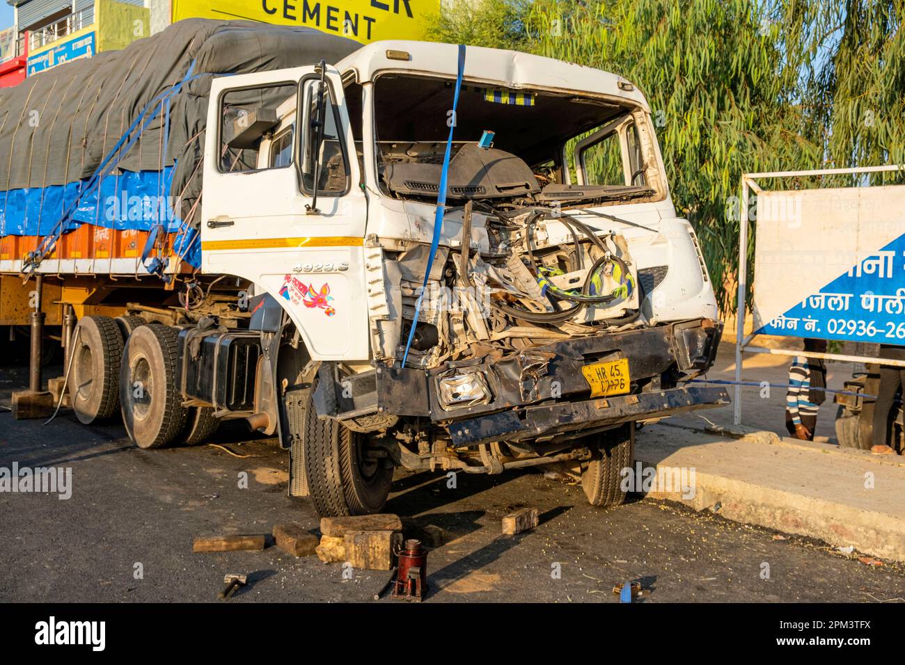 India, Rajasthan state, Rohet, damaged truck Stock Photo - Alamy