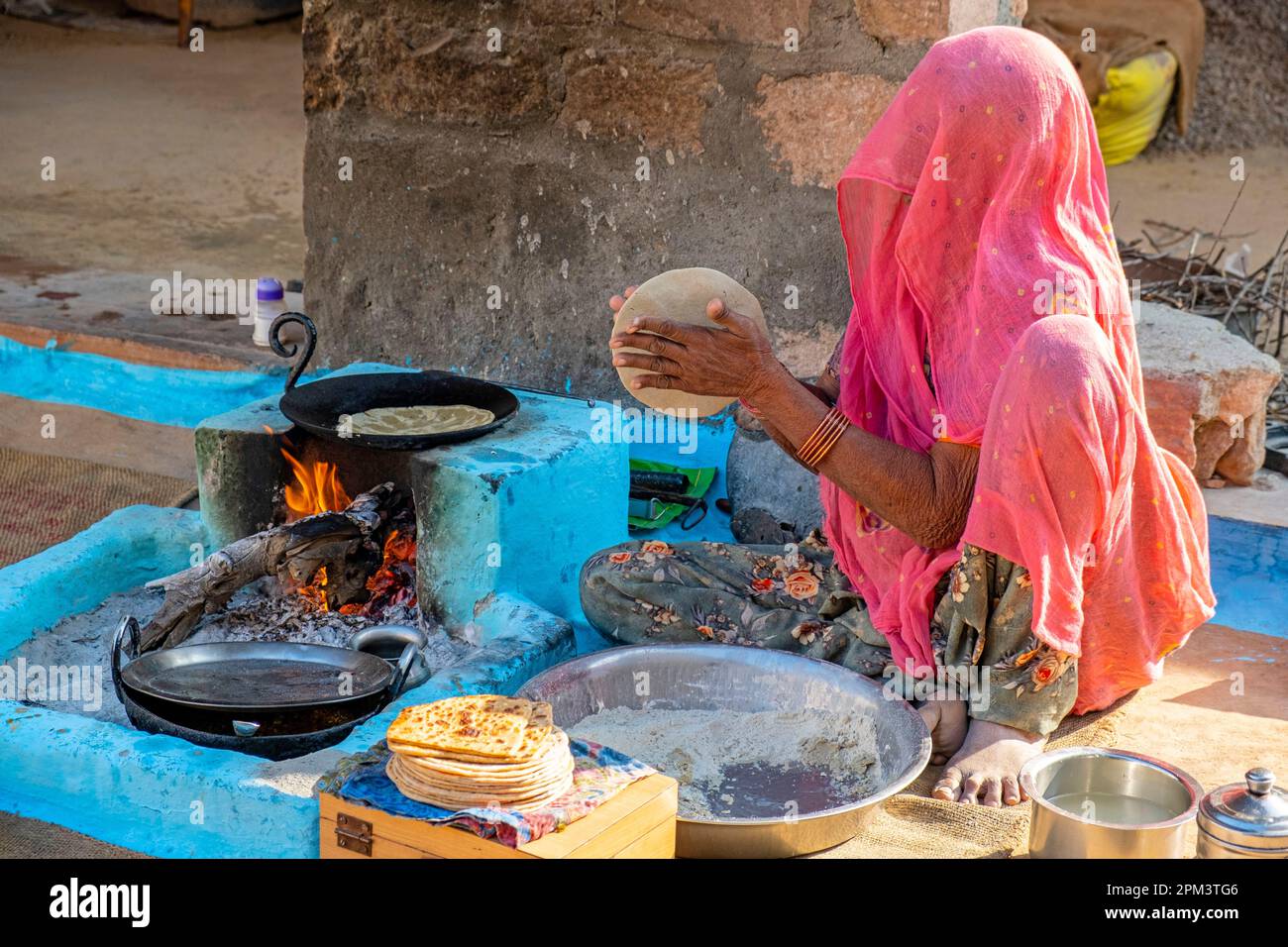 India, Rajasthan state, Rohet, Bishnois village, artisanal production ...