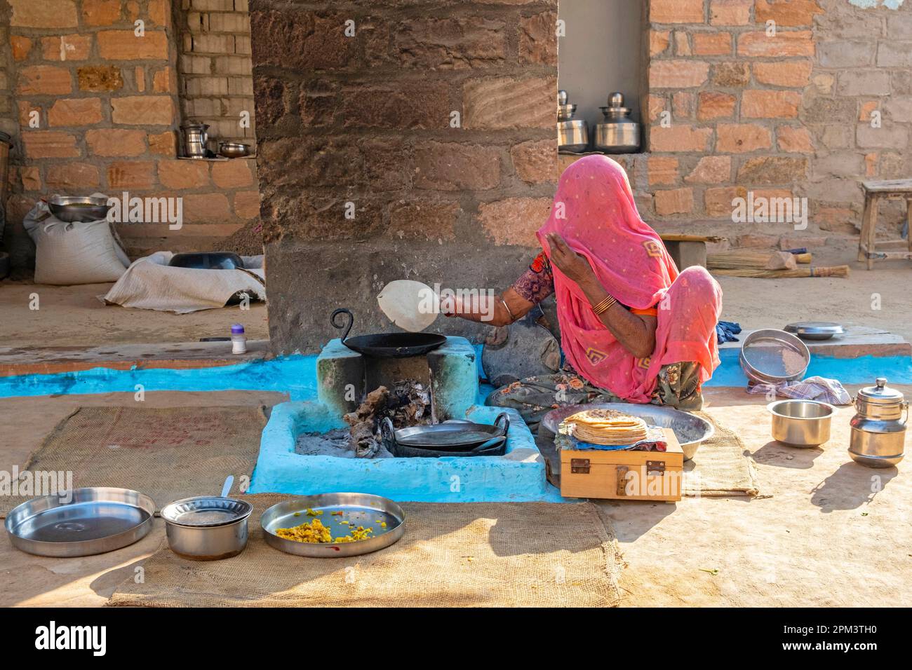 India, Rajasthan state, Rohet, Bishnois village, artisanal production ...