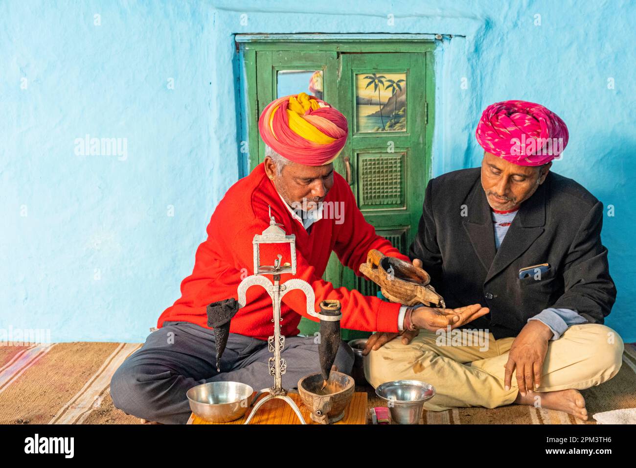India, Rajasthan state, Rohet, Bishnois village, traditional ceremony ...