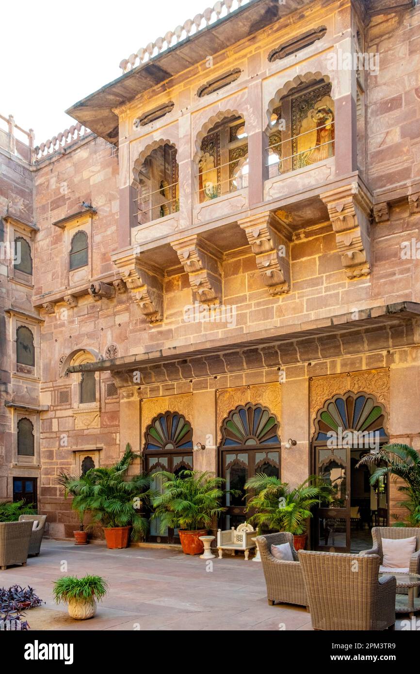 India, Rajasthan state, Luni, Fort Chanwa, Maharaja's Palace ...