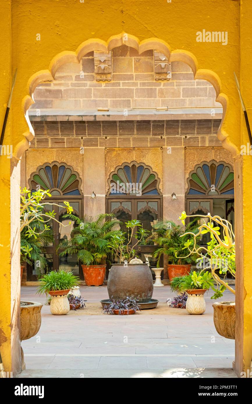 India, Rajasthan state, Luni, Fort Chanwa, Maharaja's Palace ...