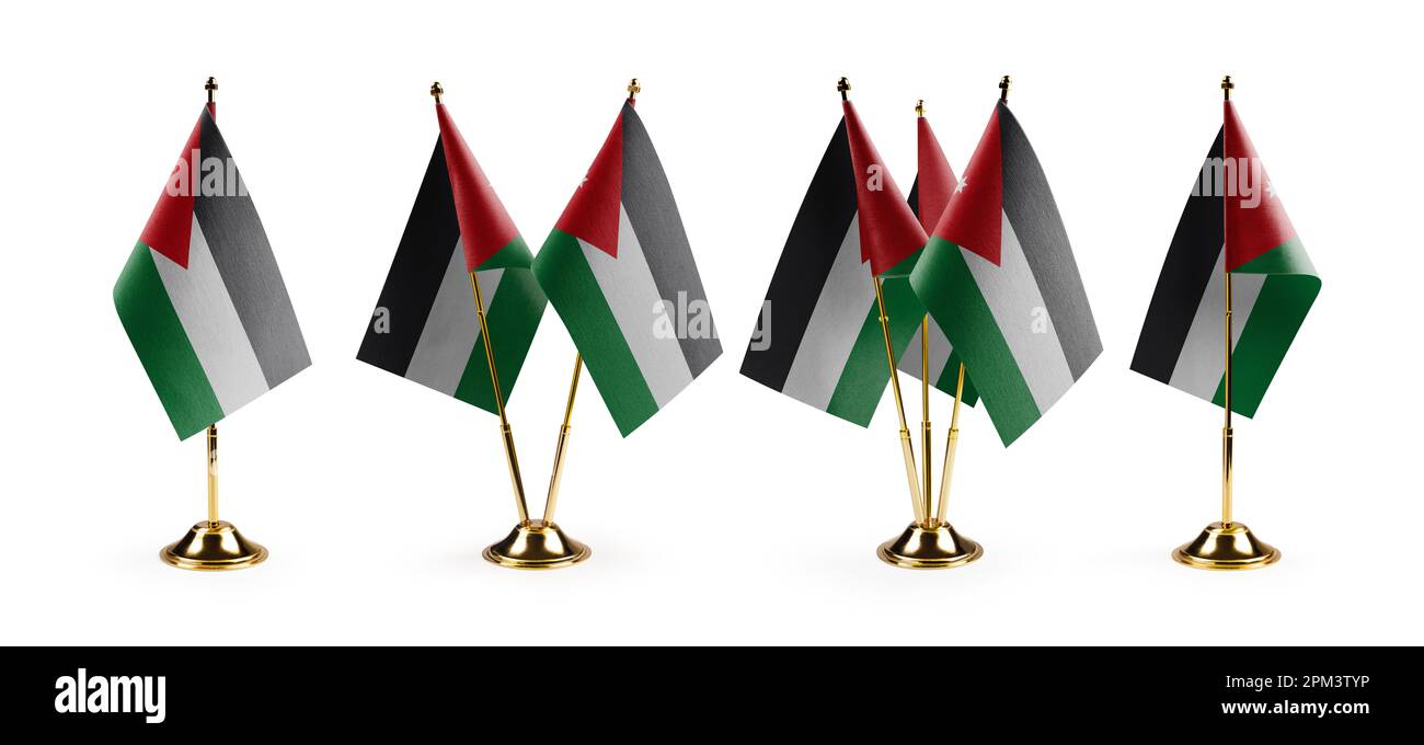 Small national flags of the Jordan on a white background Stock Photo ...