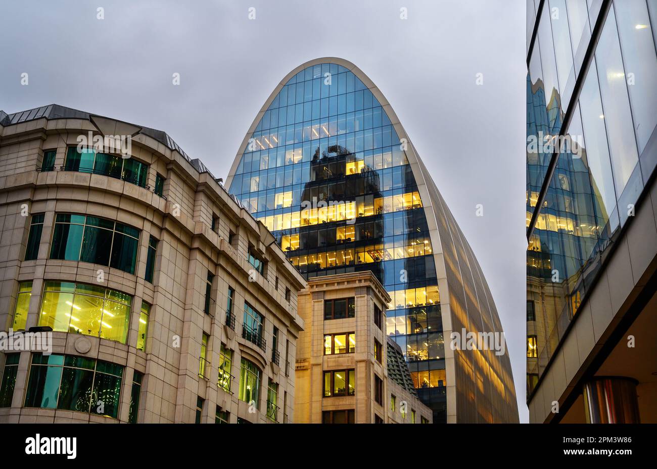 London, UK: Looking along Camomile Street in the City of London towards ...
