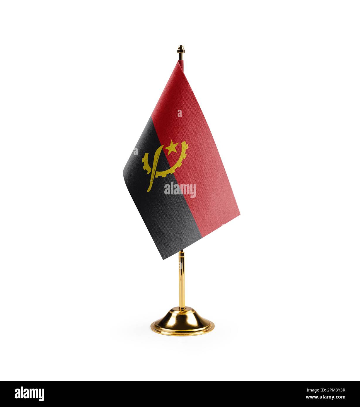 Small national flag of the Angola on a white background Stock Photo - Alamy