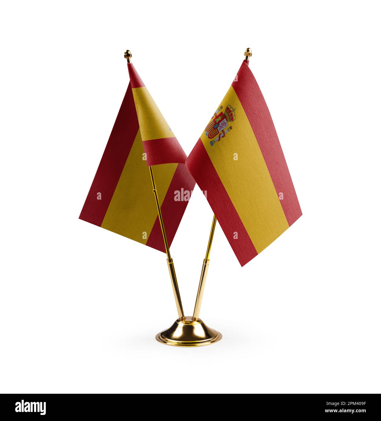 Small national flags of the Spain on a white background Stock Photo - Alamy