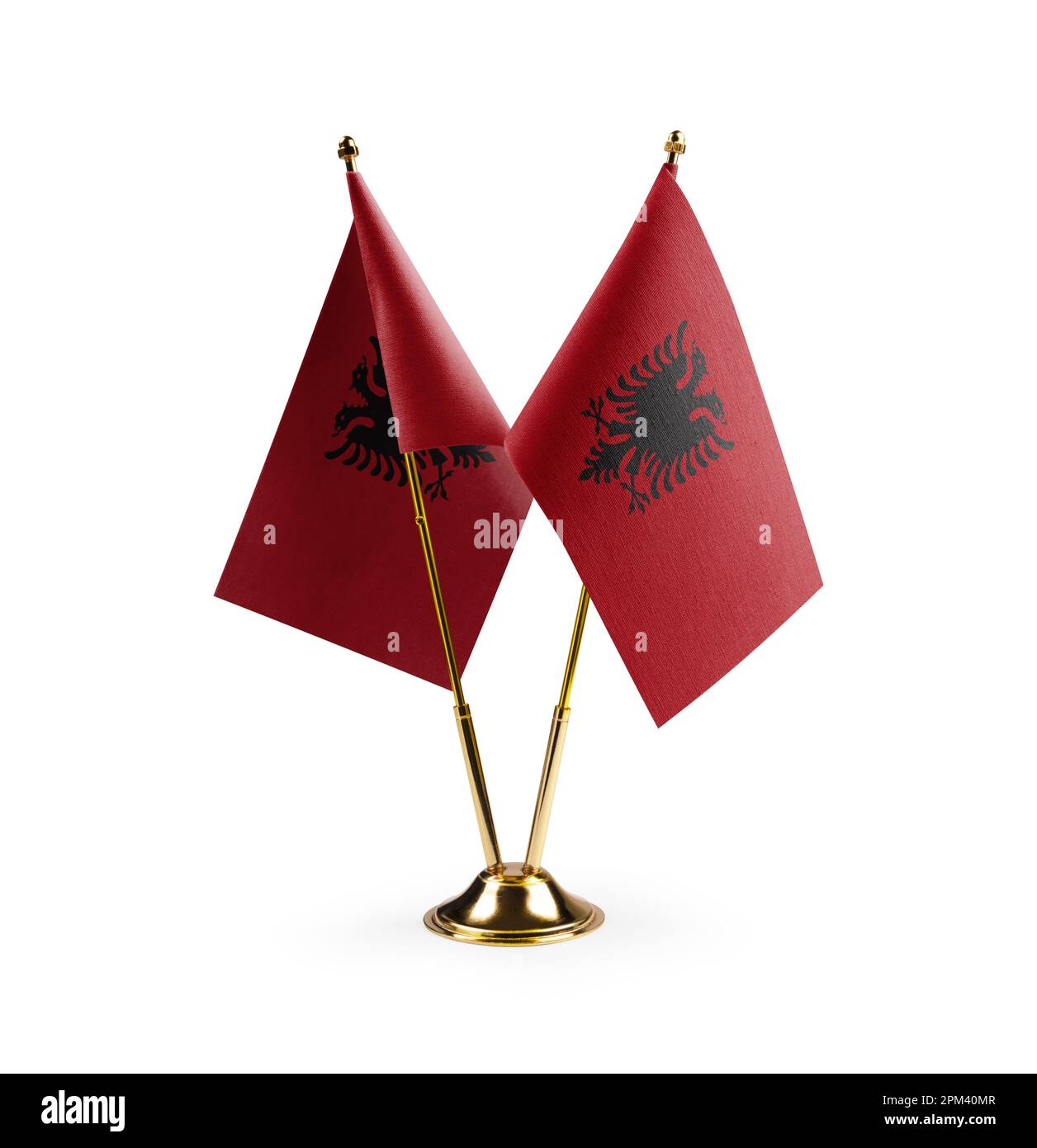 Small national flags of the Albania on a white background Stock Photo ...