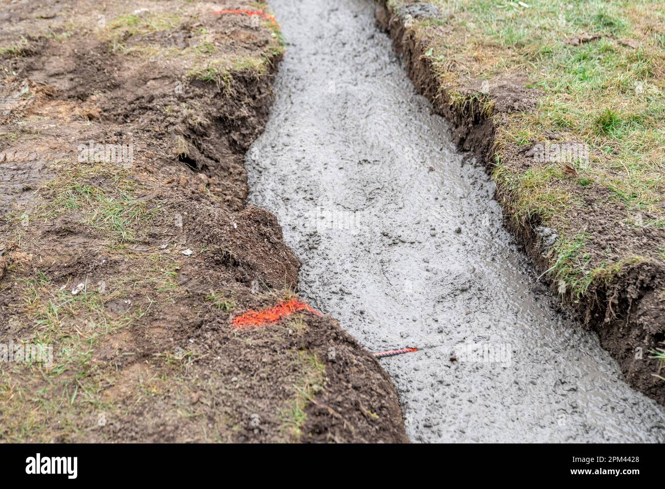 concrete foundation in the ground for building construction Stock Photo ...