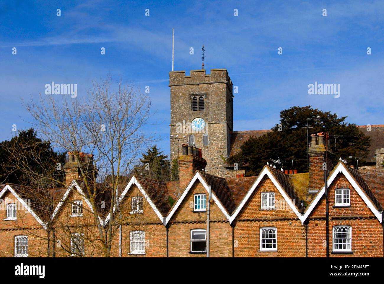 The tower of the parish church of St Peter & St Paul, Aylesford, Kent ...