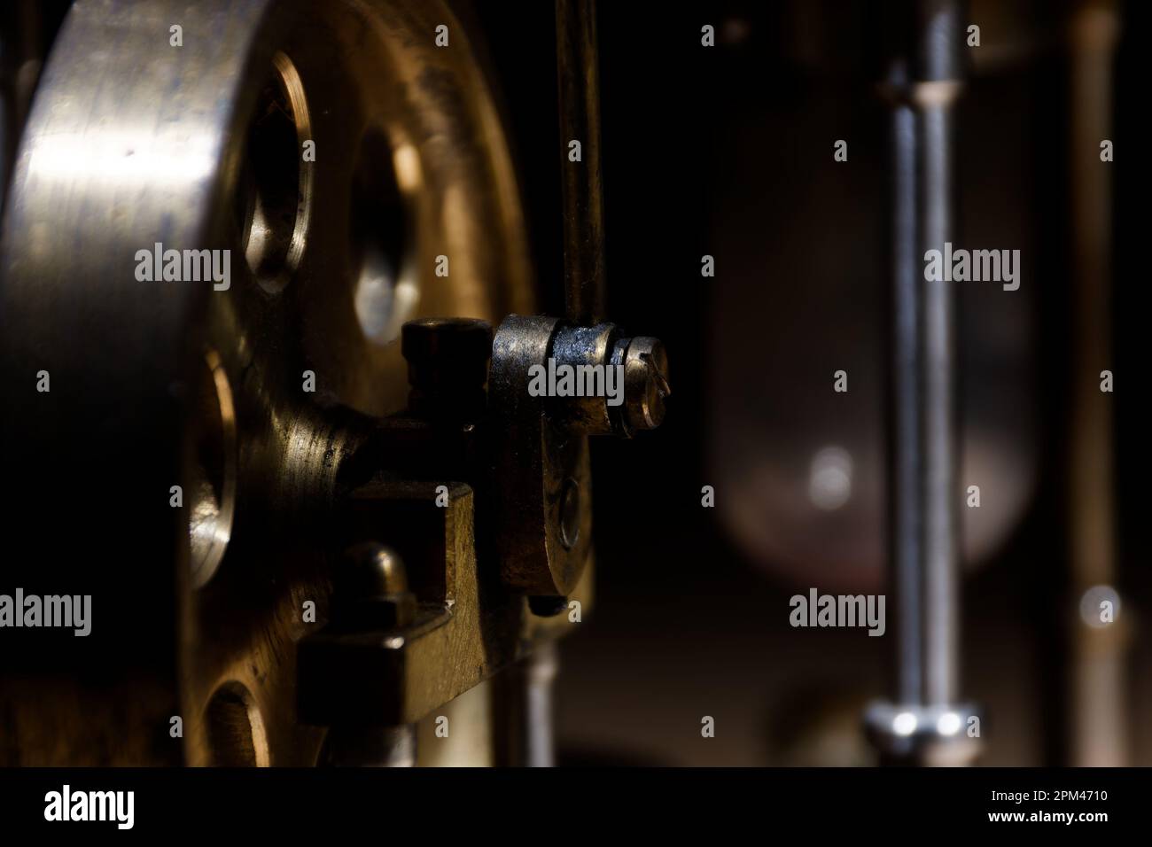 closeup of a stirling engine construction with real shadows and black ...