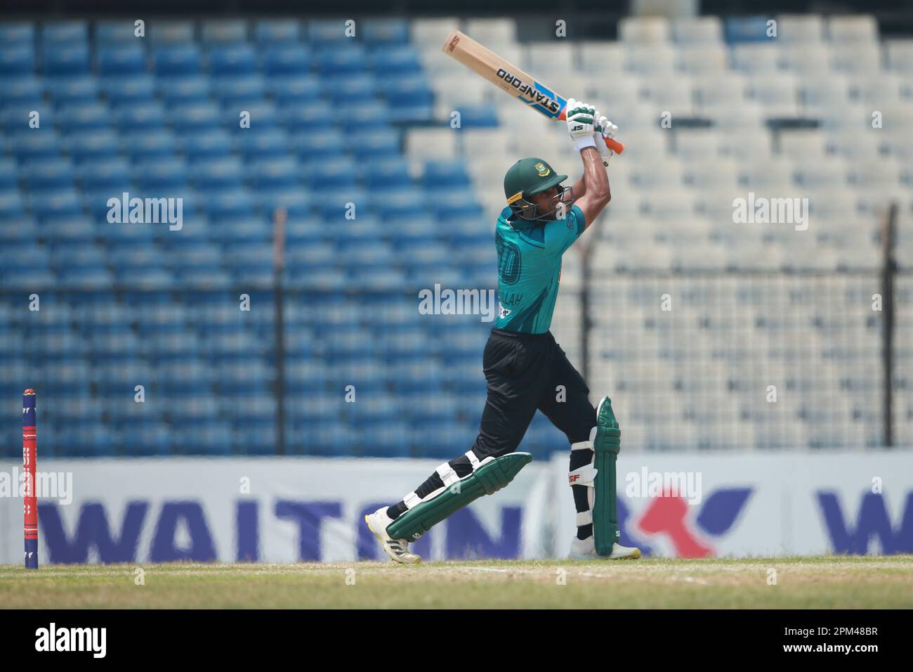 Mahmudullah bats during the Dhaka Premier Division Cricket League 2022 ...