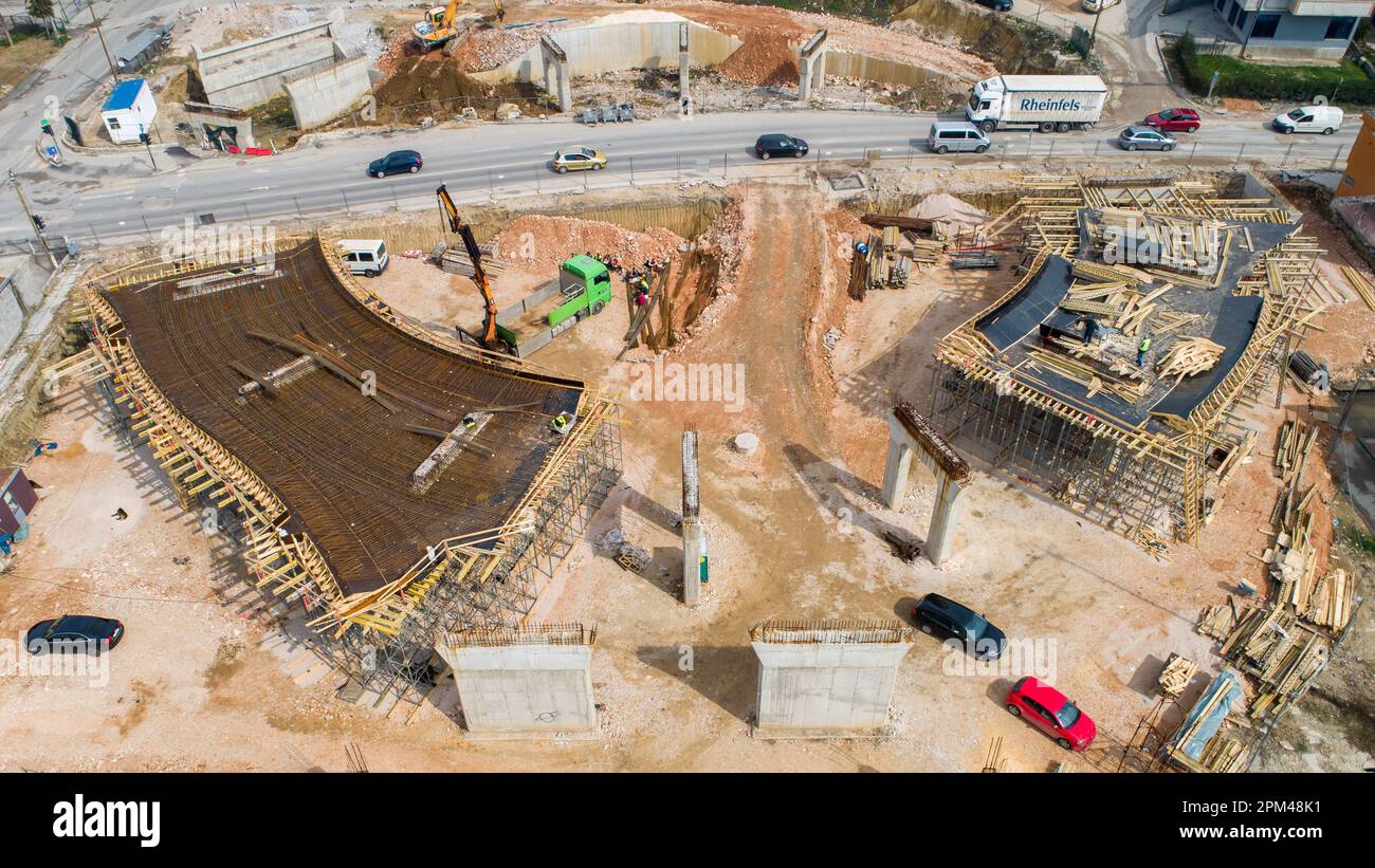 Aerial photo taken on April 11, 2023 shows construction of the IX ...