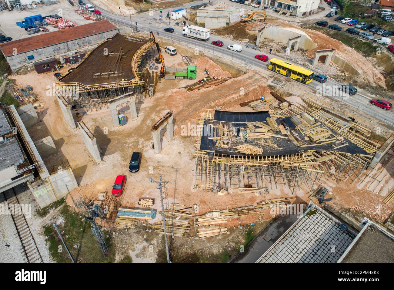 Aerial photo taken on April 11, 2023 shows construction of the IX ...
