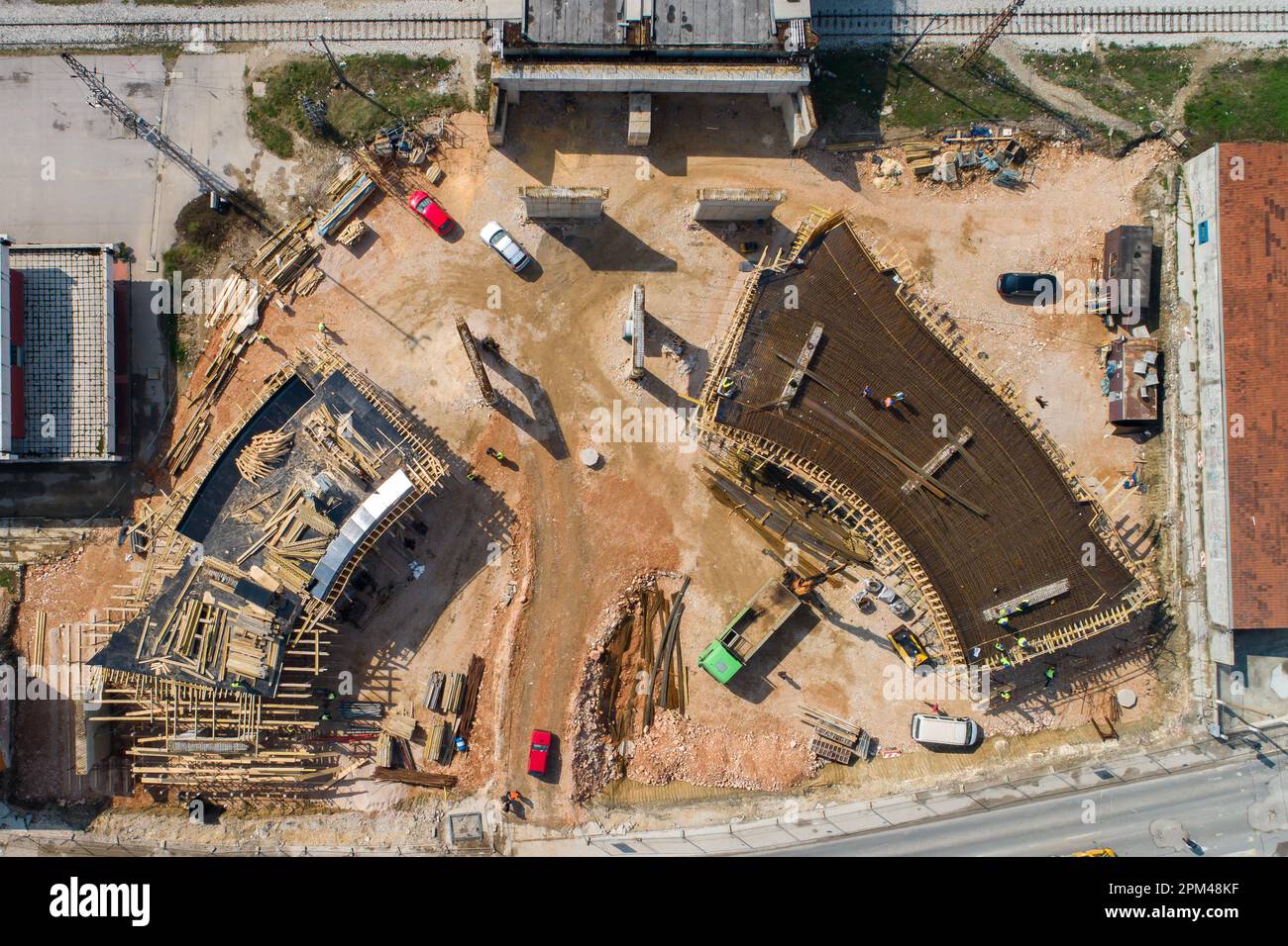 Aerial photo taken on April 11, 2023 shows construction of the IX ...