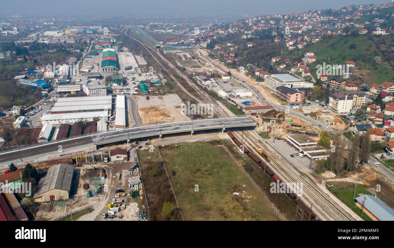 Aerial photo taken on April 11, 2023 shows construction of the IX ...