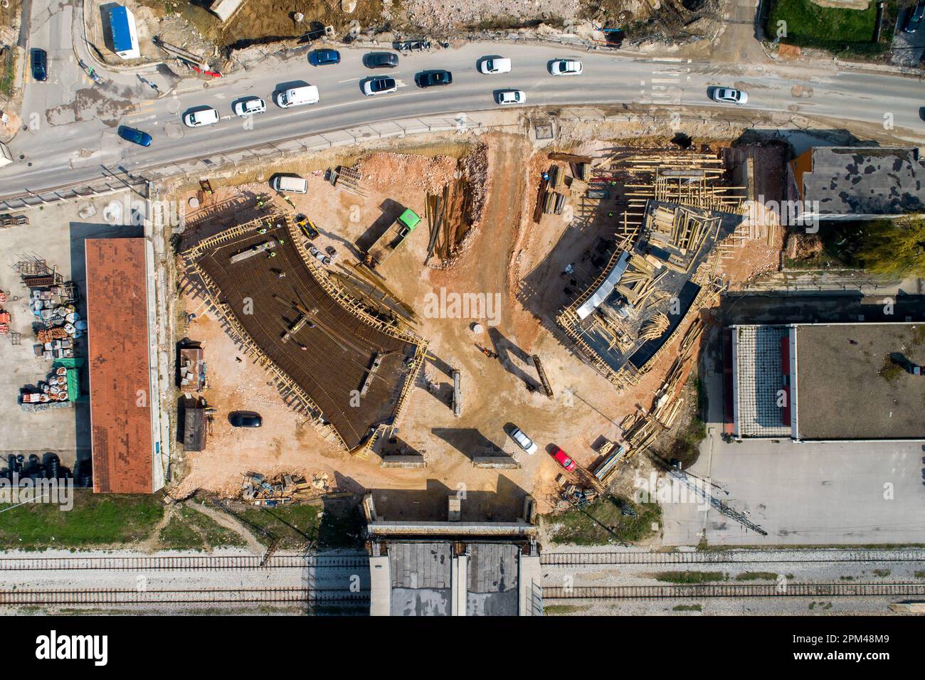 Aerial photo taken on April 11, 2023 shows construction of the IX ...