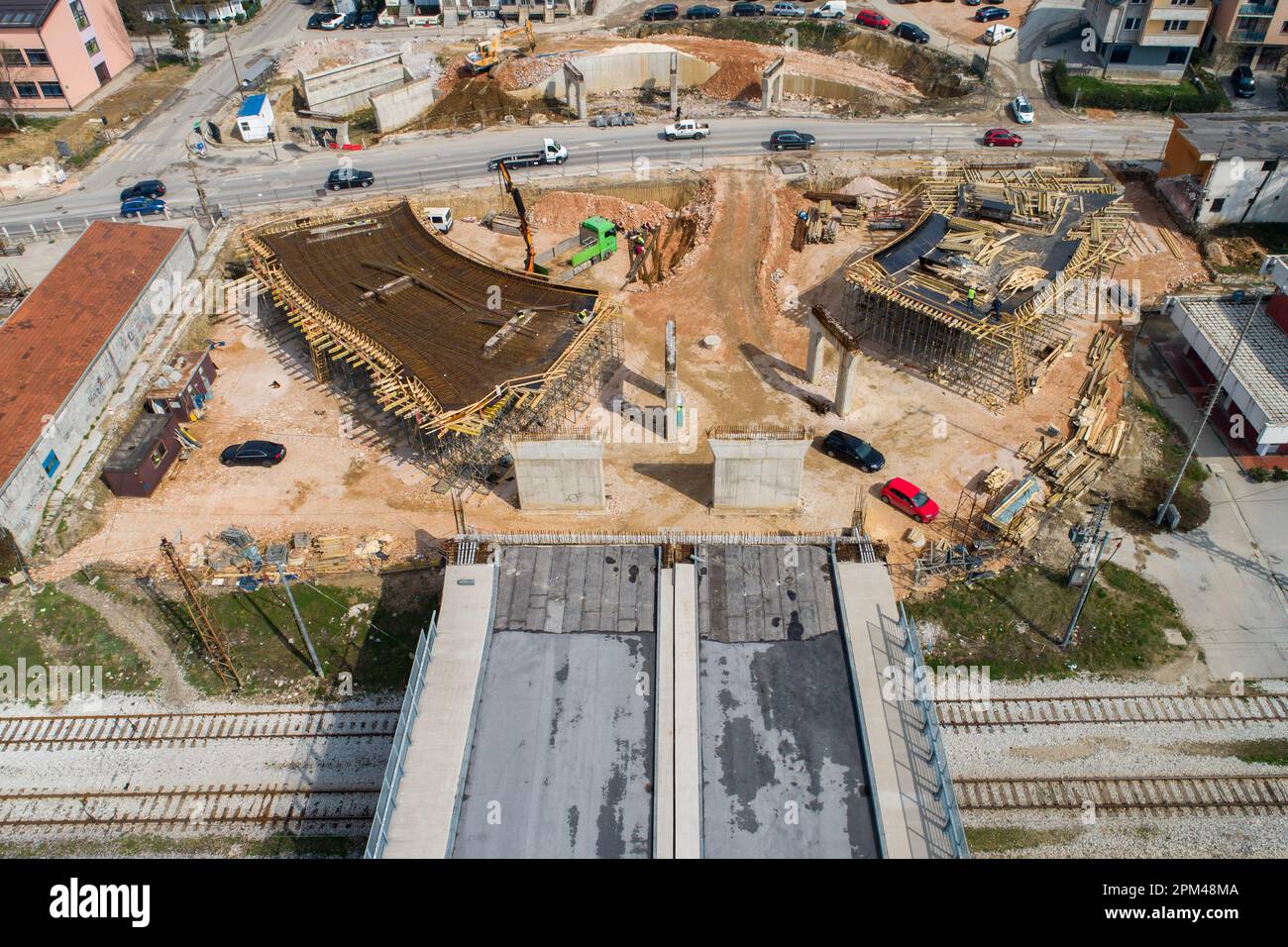 Aerial photo taken on April 11, 2023 shows construction of the IX ...