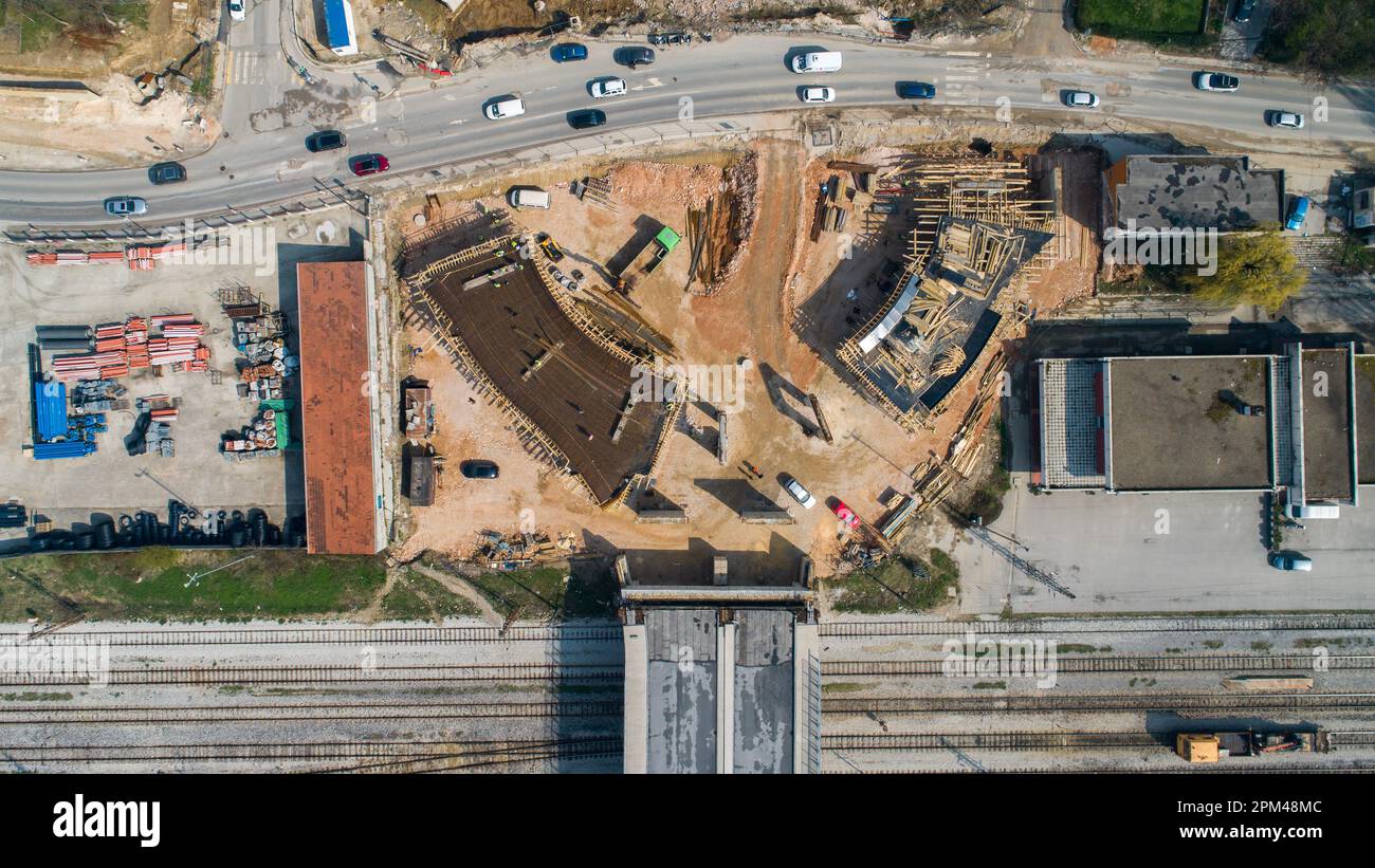 Aerial photo taken on April 11, 2023 shows construction of the IX ...