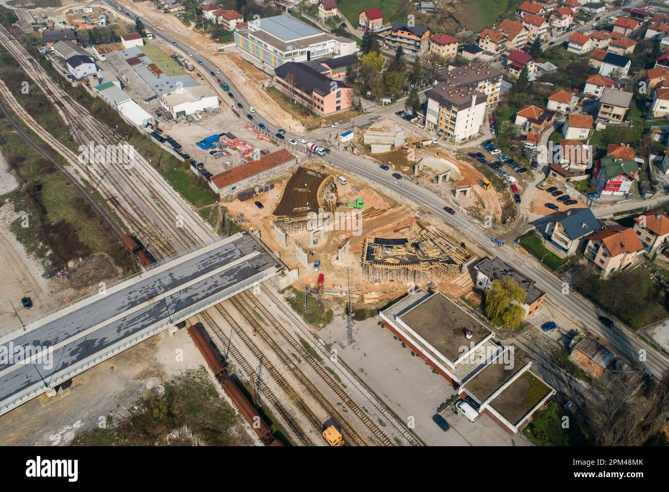 Aerial photo taken on April 11, 2023 shows construction of the IX ...